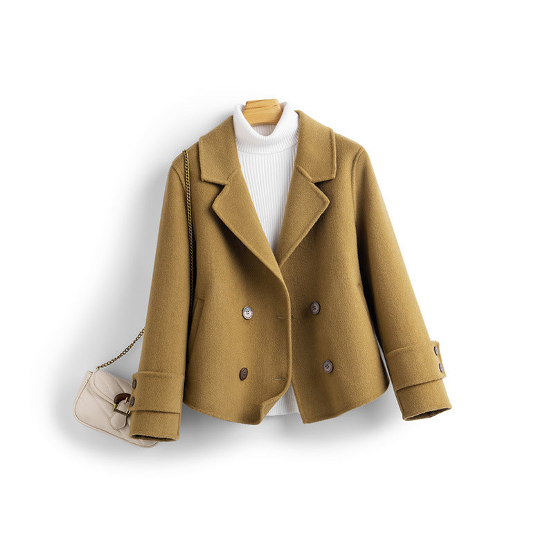 Olive Wool Cropped Coat