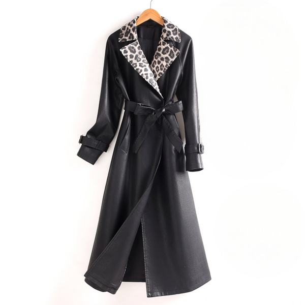 Selena Leather Trench Coat